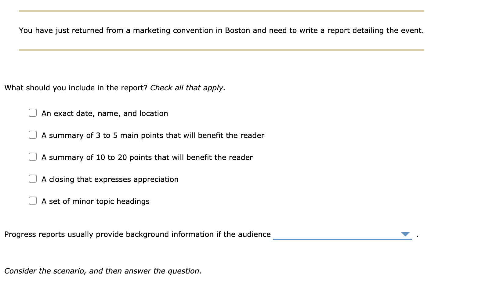 Solved Informational reports provide summaries and describe | Chegg.com