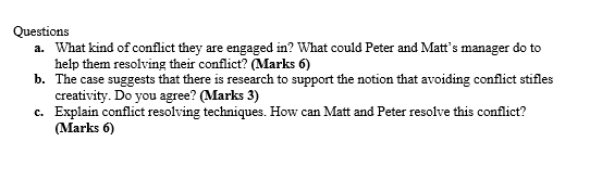 Solved The sound of Matt and Peter's arguing is familiar to | Chegg.com