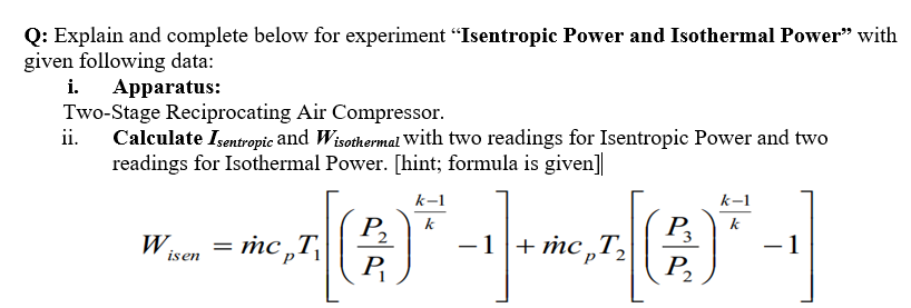 Solved Q: Explain and complete below for experiment | Chegg.com