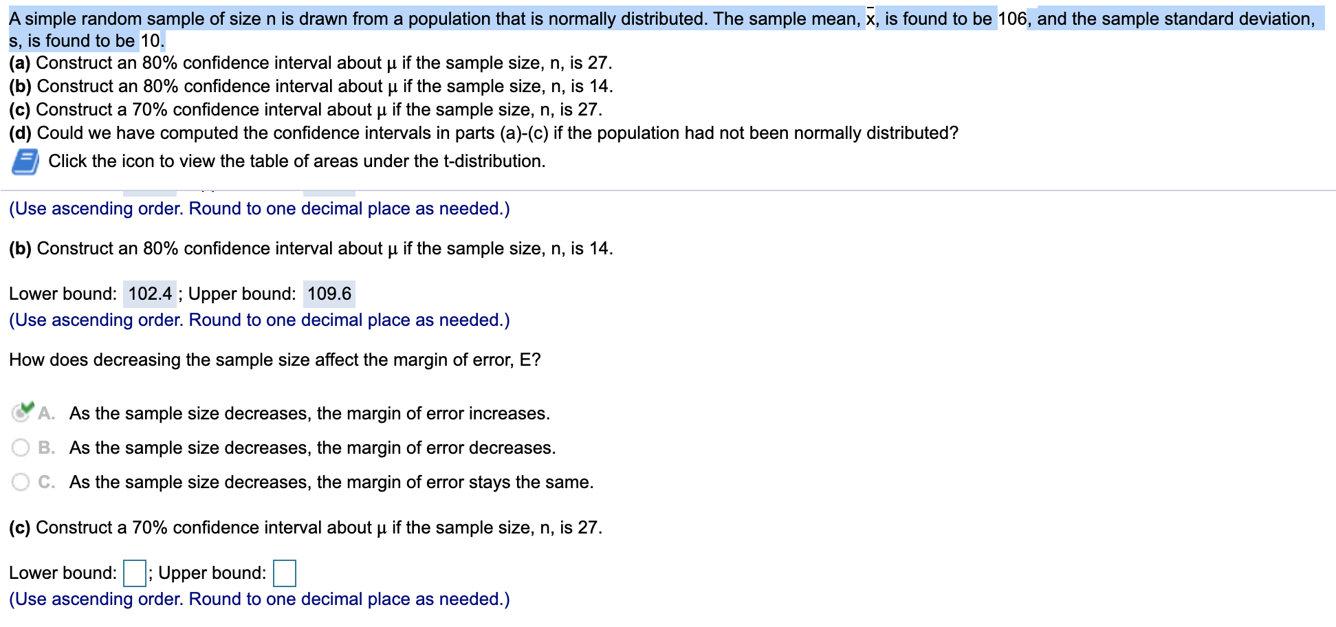 Solved A simple random sample of size n is drawn from | Chegg.com