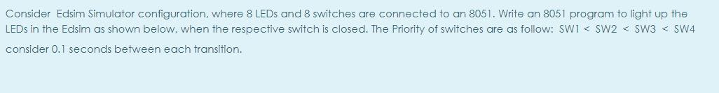 Solved Consider Edsim Simulator configuration, where 8 LEDs | Chegg.com