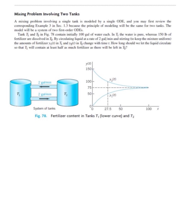 Solved Mixing Problem Involving Two Tanks A mixing problem | Chegg.com