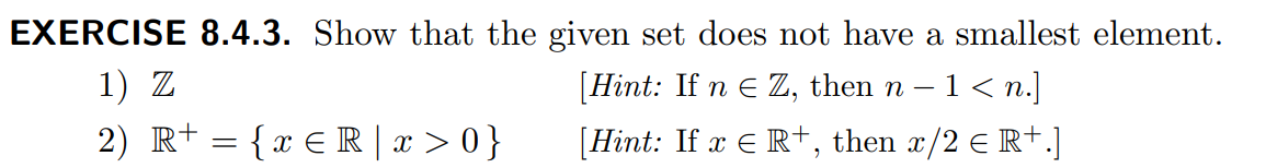 Solved EXERCISE 8.4.3. Show that the given set does not have | Chegg.com