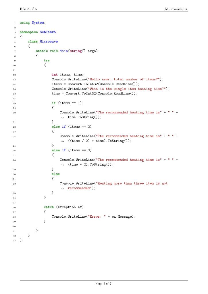 Solved File 1 of 5 IfStatement.cs 1 2 using System; using | Chegg.com