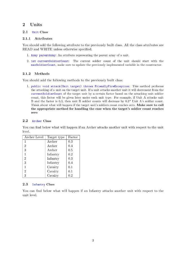 2 Units 2.1 Unit Class 2.1.1 Attributes You should | Chegg.com