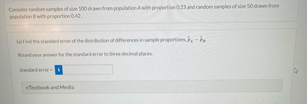 Solved Consider random samples of size 100 drawn from | Chegg.com