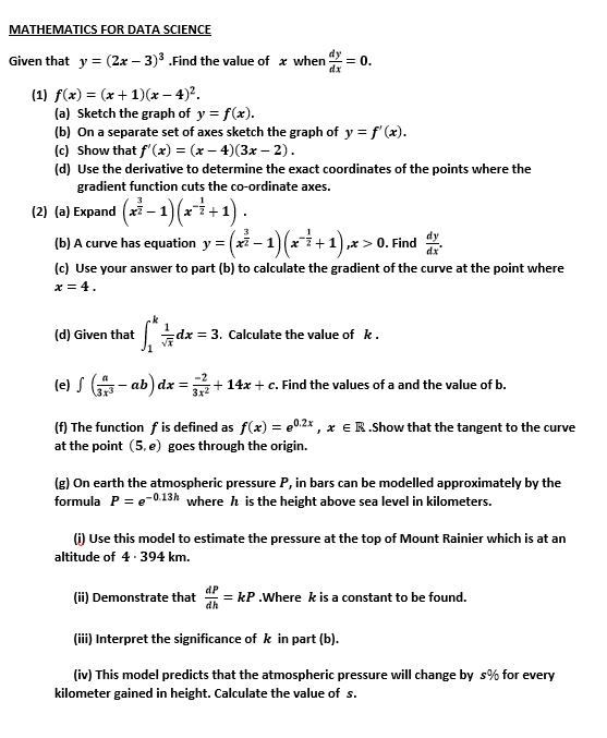 Solved THEMATICS FOR DATA SCIENCE en that \\( y=(2 x-3)^{3} | Chegg.com