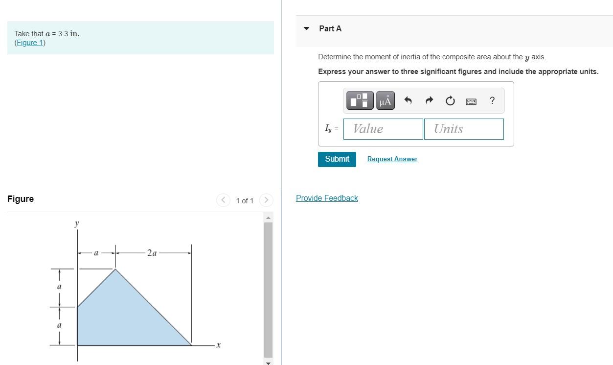 Solved Take that a = 3.3 in. (Figure 1) Figure a a 2a 1 of 1 | Chegg.com