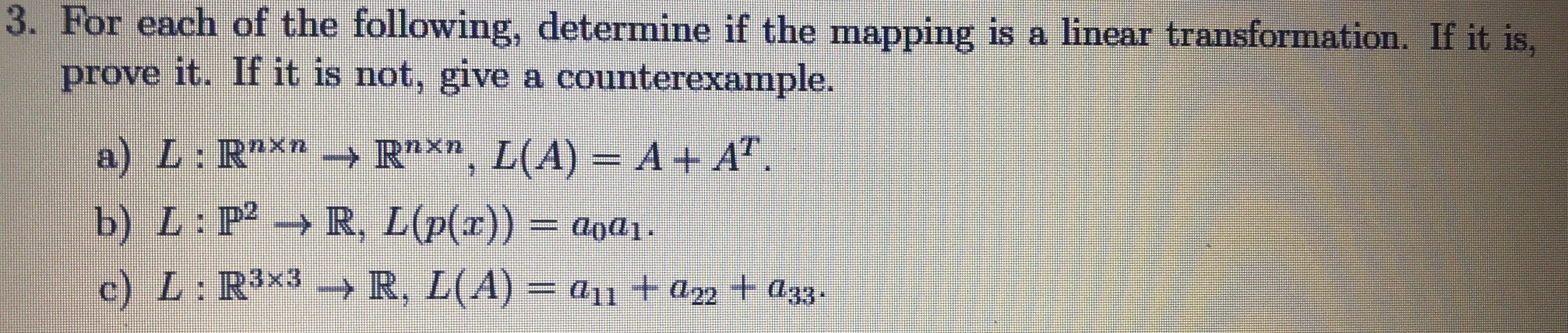 Solved For each of the following, determine if the mapping | Chegg.com