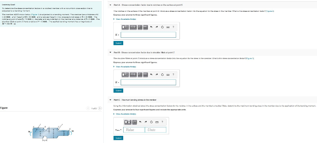 Solved To determine the stress-concentration factors in a | Chegg.com