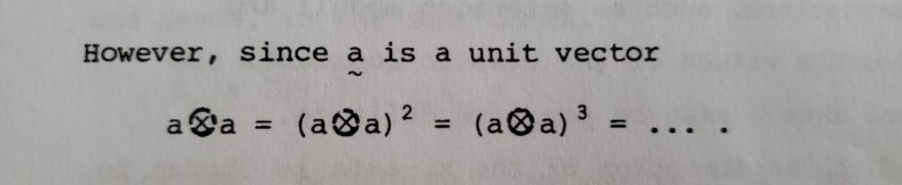 Solved • 'a' is a unit vector of direction • the dyadic | Chegg.com