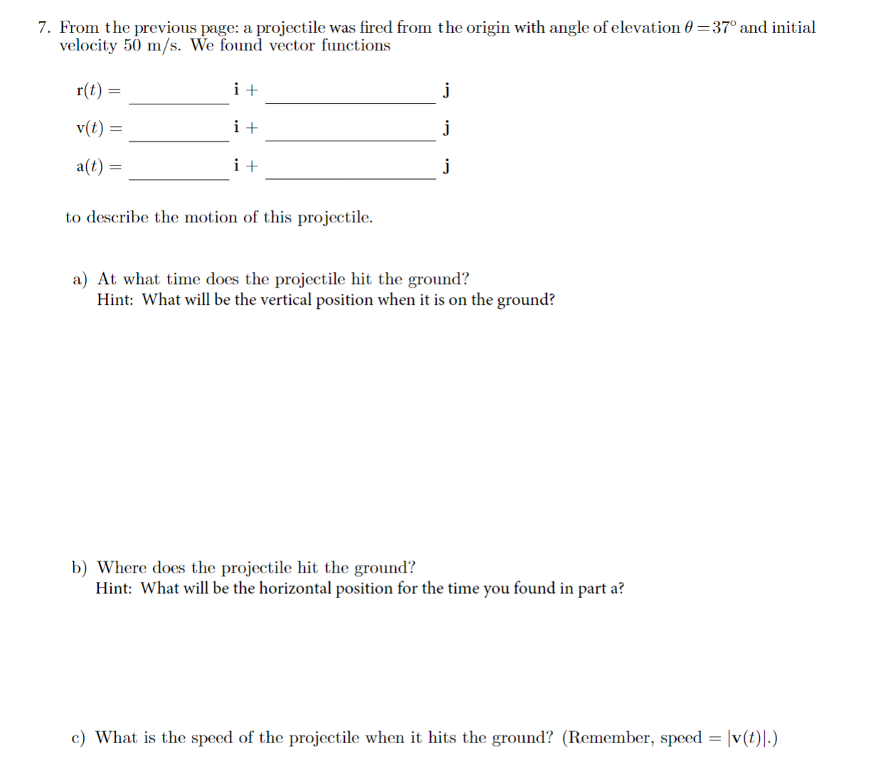 Solved From the previous page: a projectile was fired from | Chegg.com