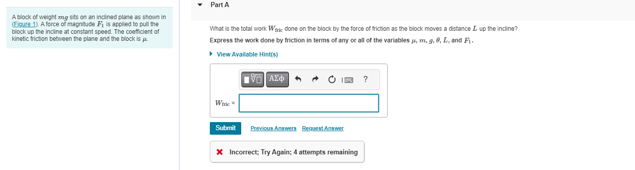 Solved A block of weight mg sits on an inclined plane as | Chegg.com