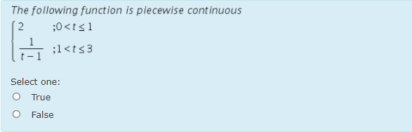 Solved The following function is piecewise continuous 12 ;0 | Chegg.com