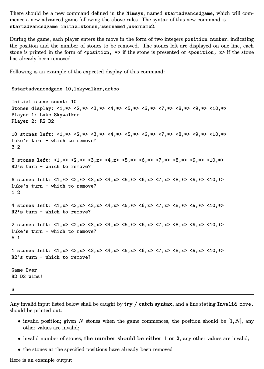 Solved Write NIM game in Java. The aim of this project is to | Chegg.com