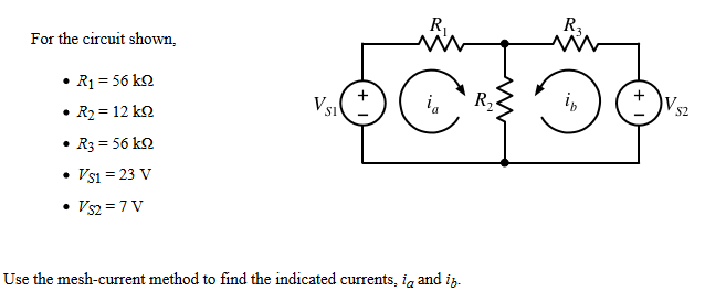 Solved R RE For the circuit shown, vs(+) ia R2 S2 • R1 = 56 | Chegg.com
