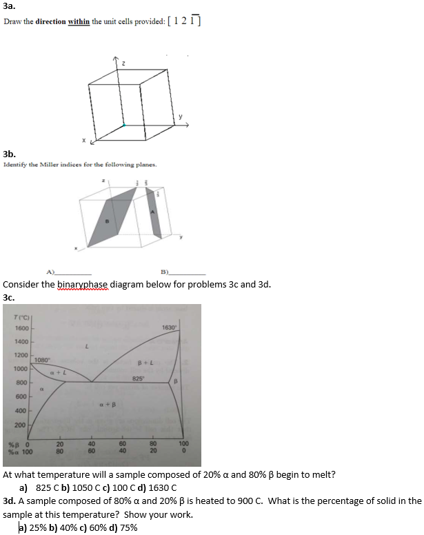 Solved 3a. Draw the direction within the unit cells | Chegg.com