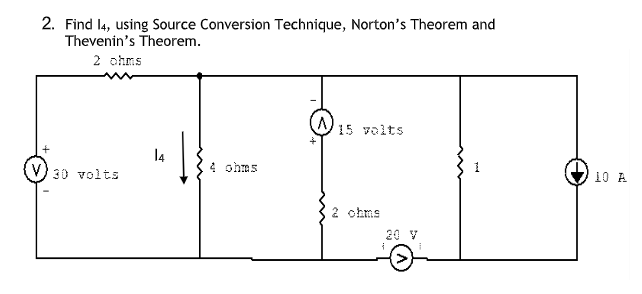 Solved 2. Find 14, using Source Conversion Technique, | Chegg.com