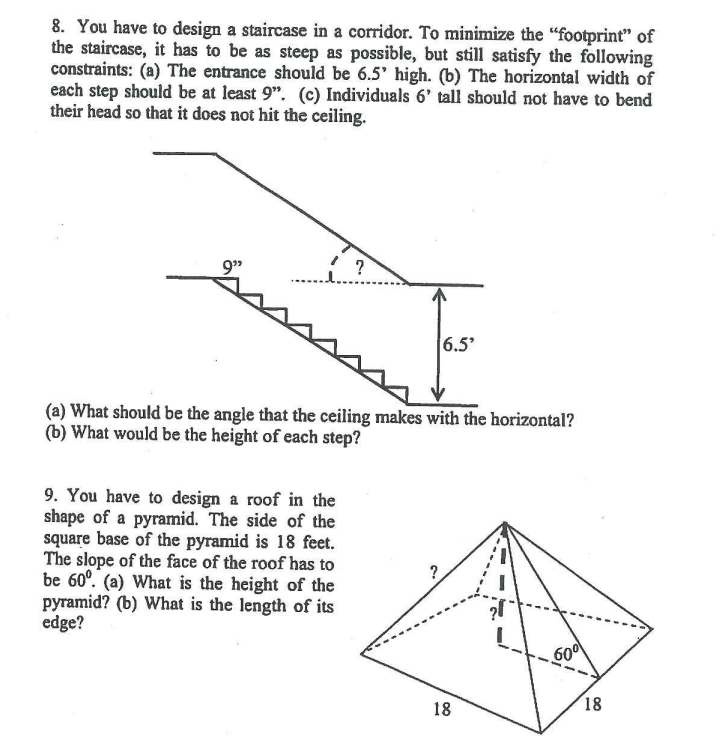 Solved 8. You have to design a staircase in a corridor. To | Chegg.com