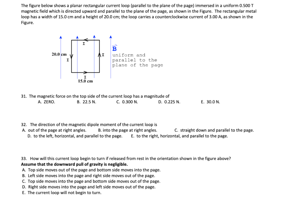 Solved The figure below shows a planar rectangular current | Chegg.com