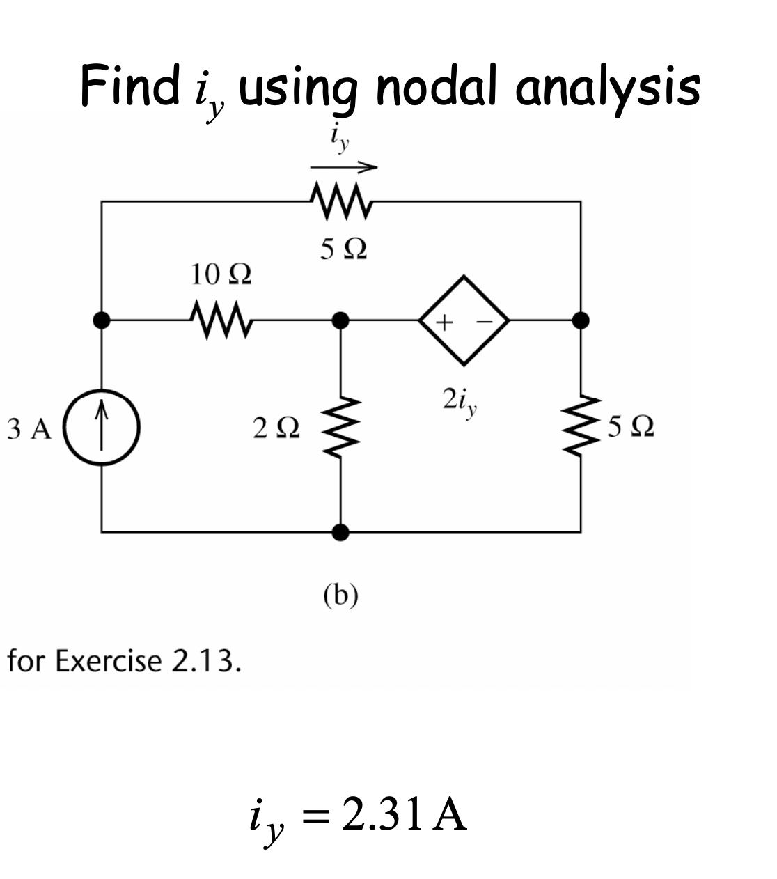 Solved Find iv using nodal analysis (b) for Exercise 2.13. | Chegg.com