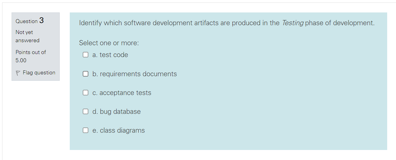 Solved Question 3 Identify which software development | Chegg.com