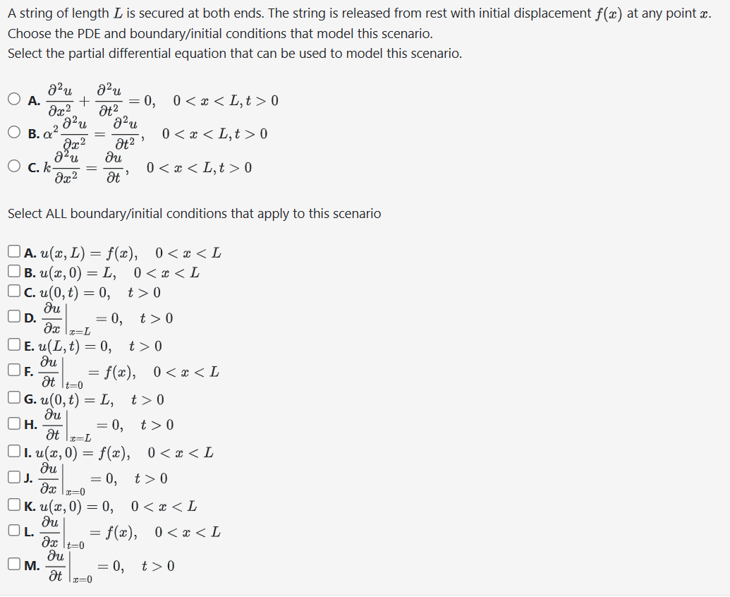 Solved A string of length L ﻿is secured at both ends. The | Chegg.com