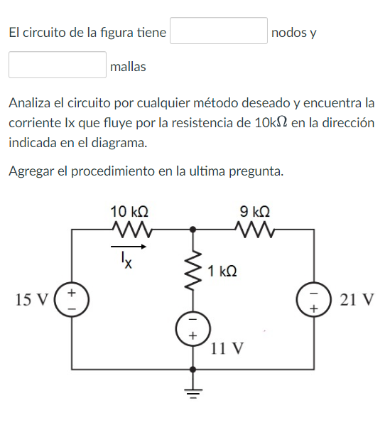 Solved El circuito de la figura tiene nodos y mallas Analiza | Chegg.com