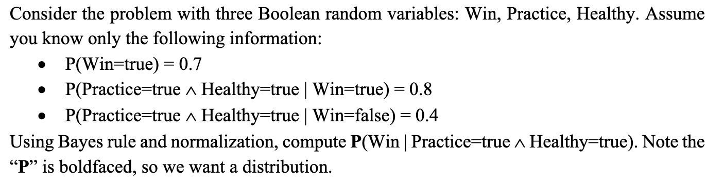 Solved Consider the problem with three Boolean random | Chegg.com