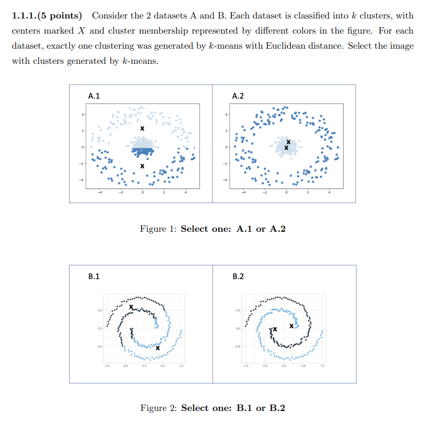 Solved 1.1.1.(5 ﻿points) ﻿Consider the 2 ﻿datasets A and B . | Chegg.com