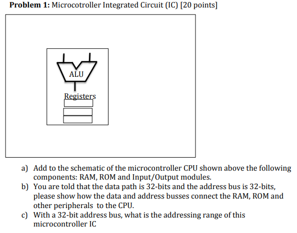 Solved Problem 1: Microcotroller Integrated Circuit (IC) (20 | Chegg.com