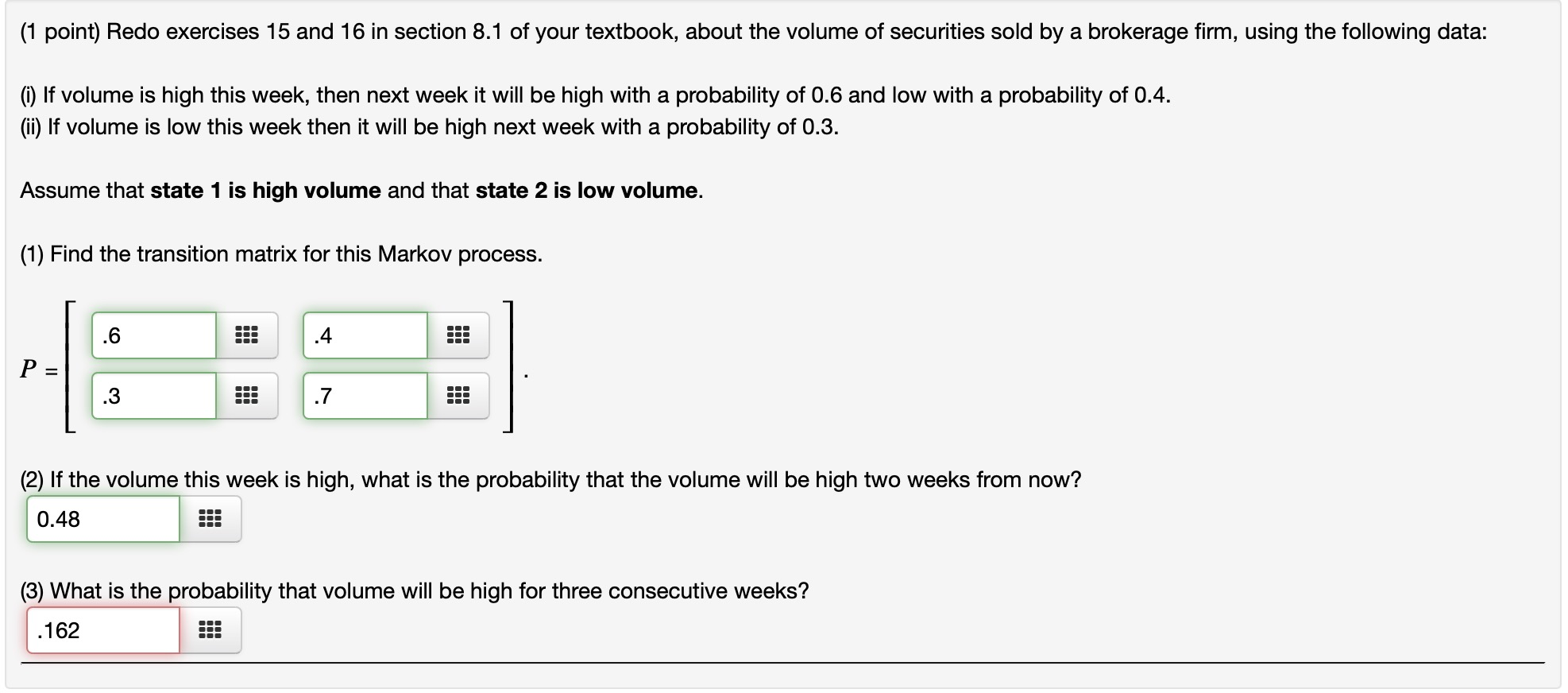 Solved (1 point) Redo exercises 15 and 16 in section 8.1 of | Chegg.com