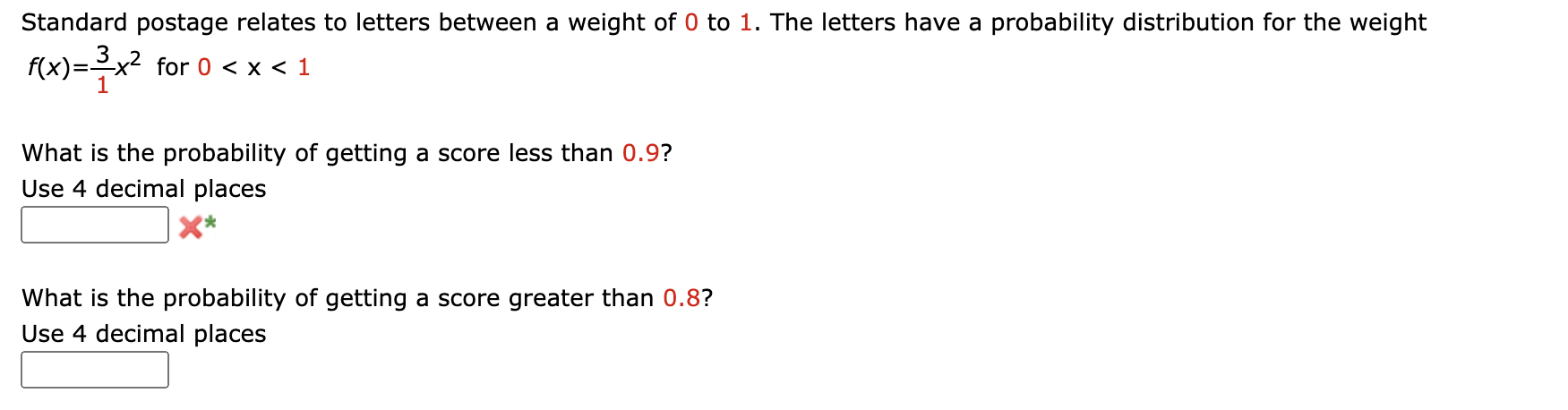 Solved Standard postage relates to letters between a weight | Chegg.com