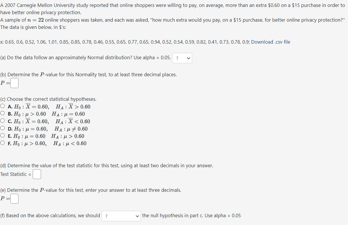 Solved A 2007 ﻿Carnegie Mellon University study reported | Chegg.com