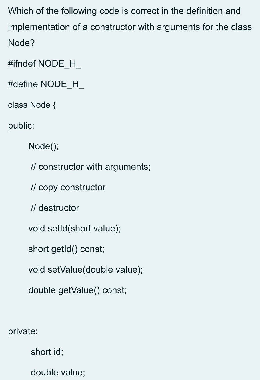 Solved Which of the following code is correct in the | Chegg.com