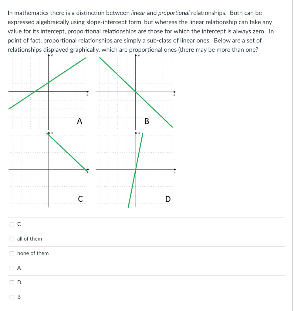 Solved In mathematics there is a distinction between linear | Chegg.com