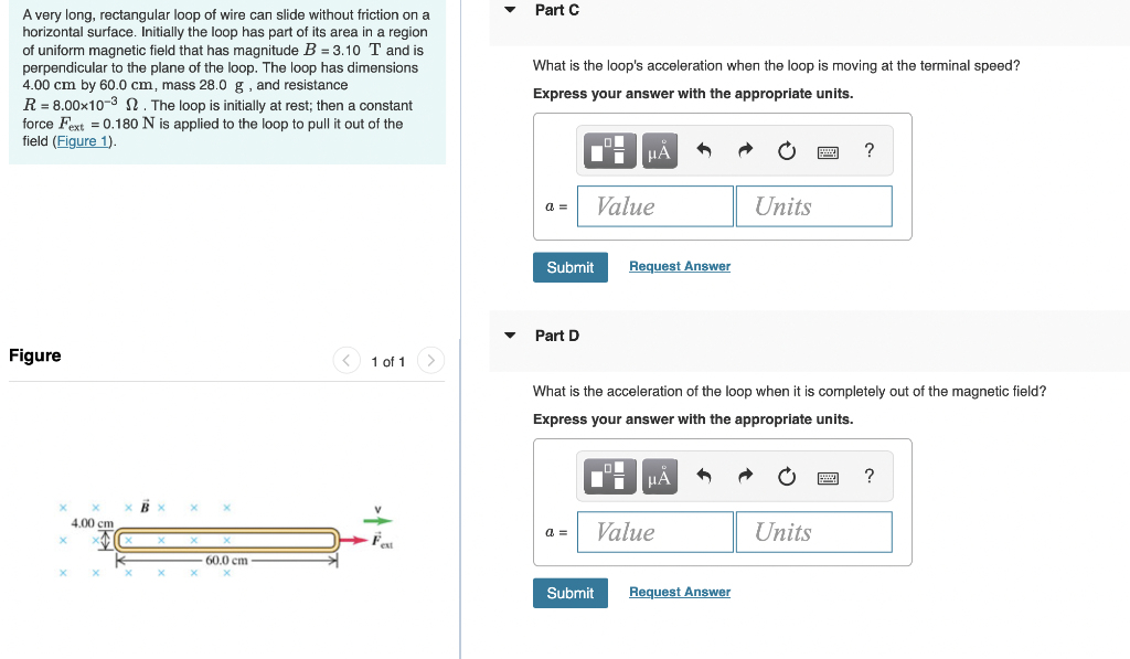 Solved A very long, rectangular loop of wire can slide | Chegg.com