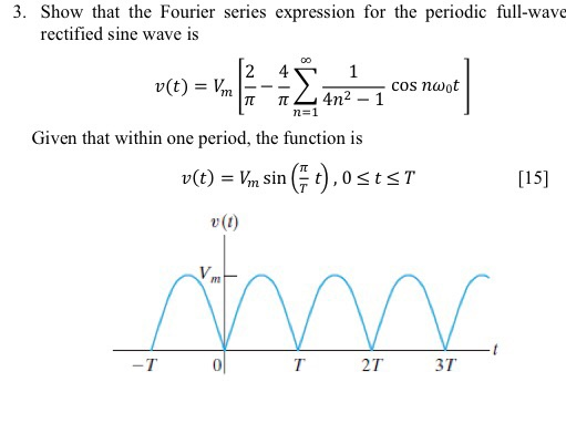 Solved 3. Show that the Fourier series expression for the | Chegg.com Solved 3. Show that the Fourier series expression for the | Chegg.com