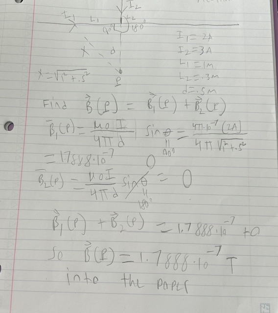 Find the magnitude and direction of B at point P | Chegg.com