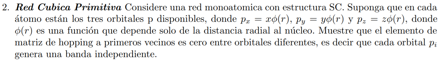 (Tight binding) Primitive cubic Lattice. Consider a | Chegg.com