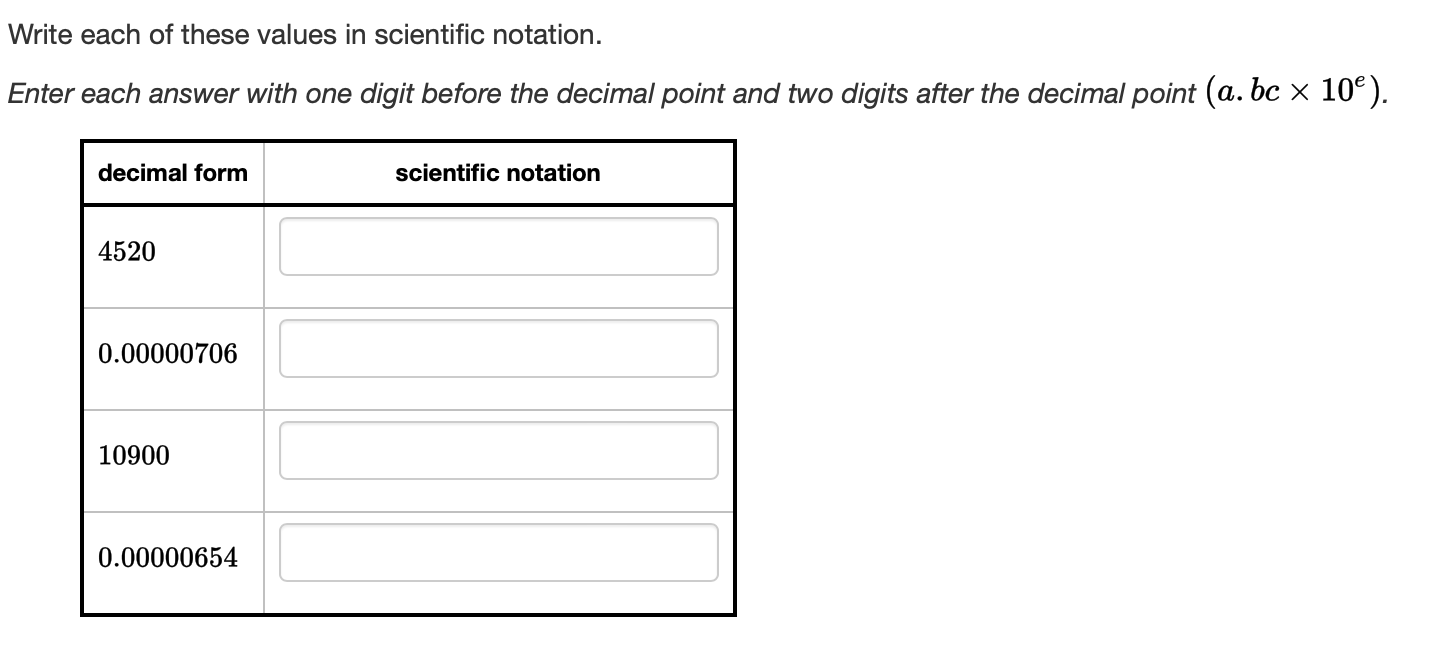 Solved Write each of these values in scientific notation. | Chegg.com