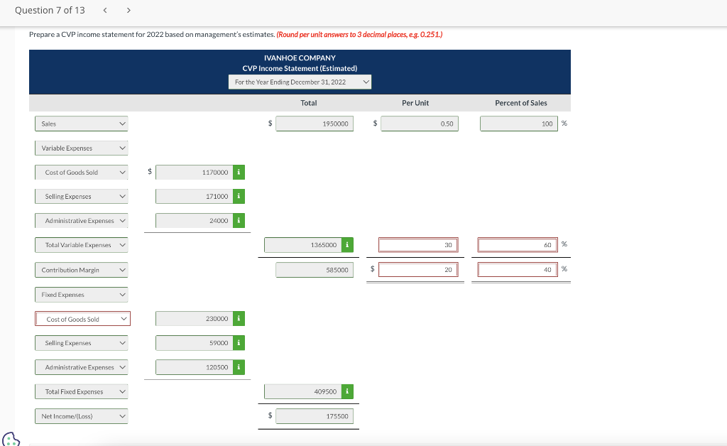 Solved Question 7 of 13 View Policies Show Attempt History | Chegg.com