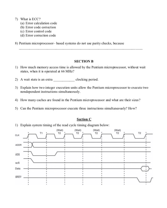 Solved 7 What Is Ecc A Error Calculation Code B Error