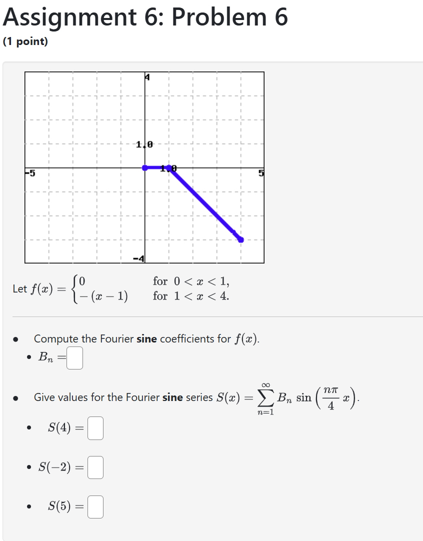 Solved Assignment 6: Problem 6(1 ﻿point)Let | Chegg.com