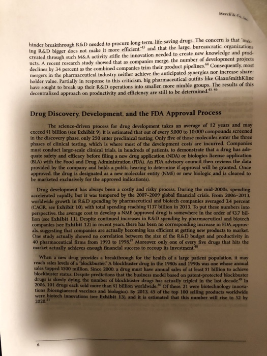 Solved Read Merck & Co. Inc case study & answer the | Chegg.com