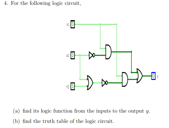 4. For the following logic circuit, (a) find its | Chegg.com