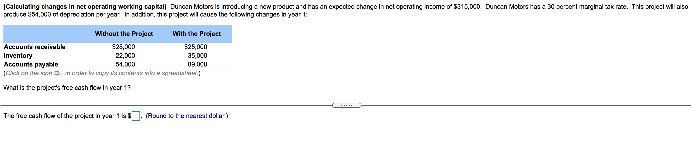 Solved (Calculating changes in net operating working | Chegg.com