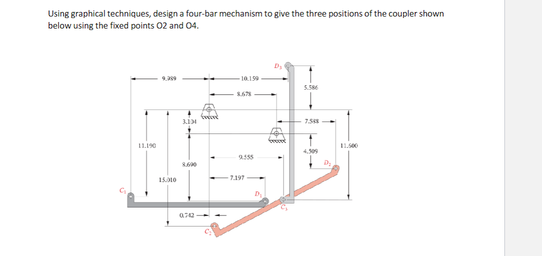 Solved Using graphical techniques, design a four-bar | Chegg.com