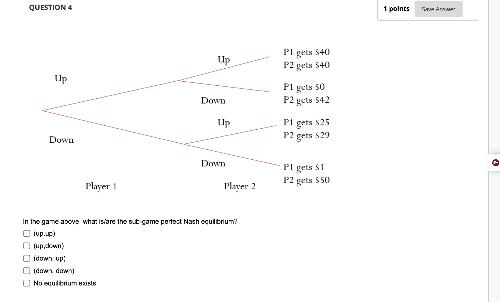 Solved QUESTION 3 In the game above, what is/are the | Chegg.com