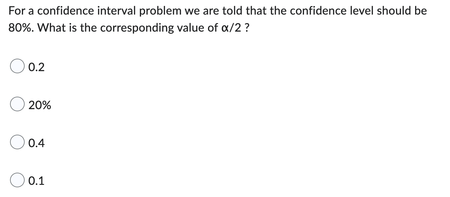 Solved For a confidence interval problem we are told that | Chegg.com